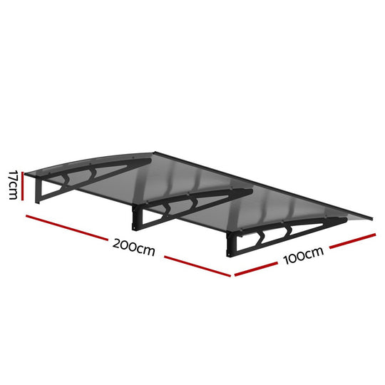 Instahut 1m x 2m Window / Door Awning Canopy - Grey Metal Frame – The ...