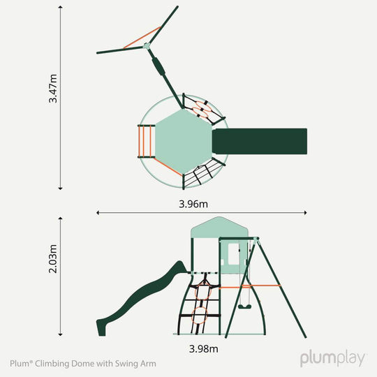 Plum Metal Climbing Dome with Slide (Optional Monkey Bars & Swing ...