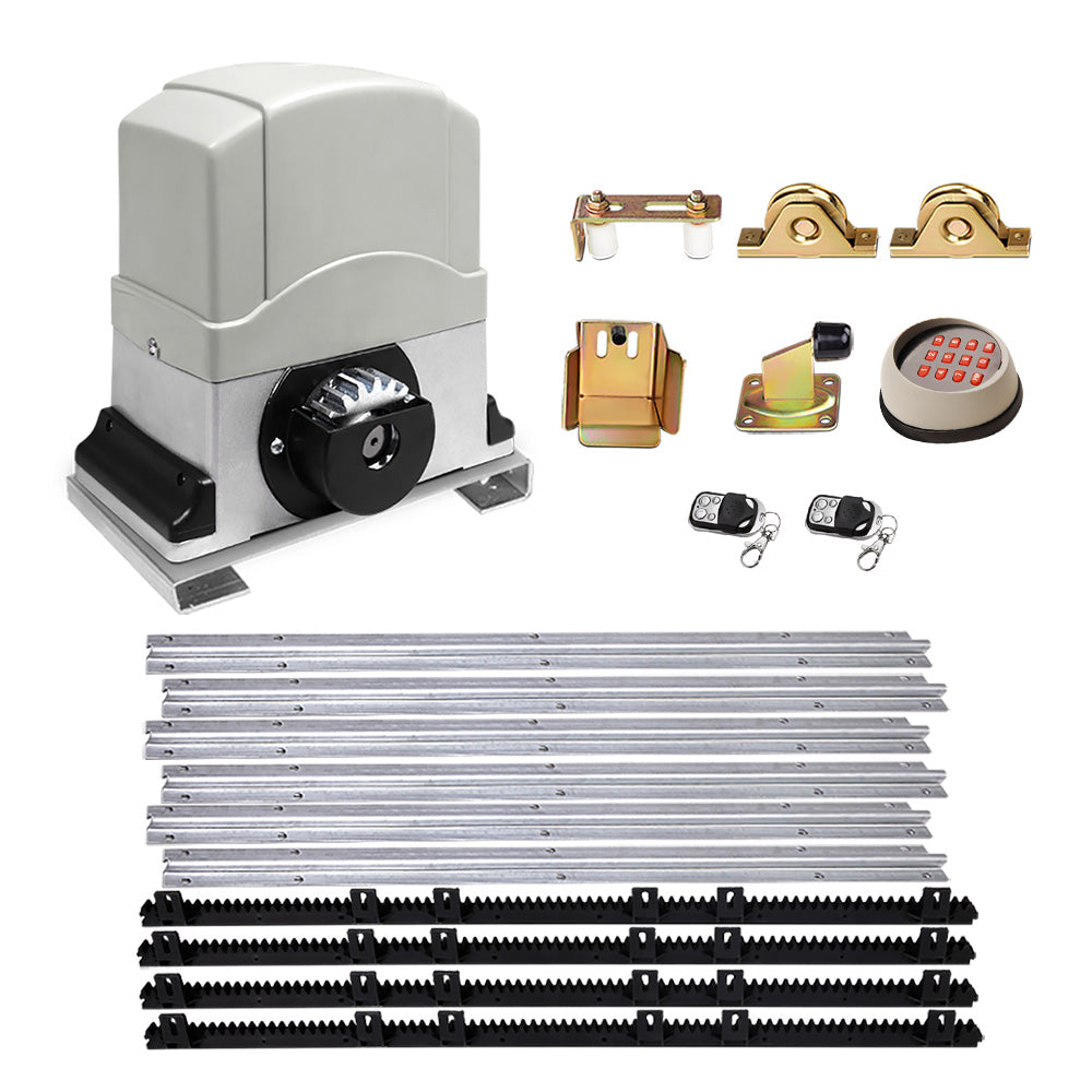 LockMaster Electric Sliding Gate Opener Kit - with Keypad / Remotes ...