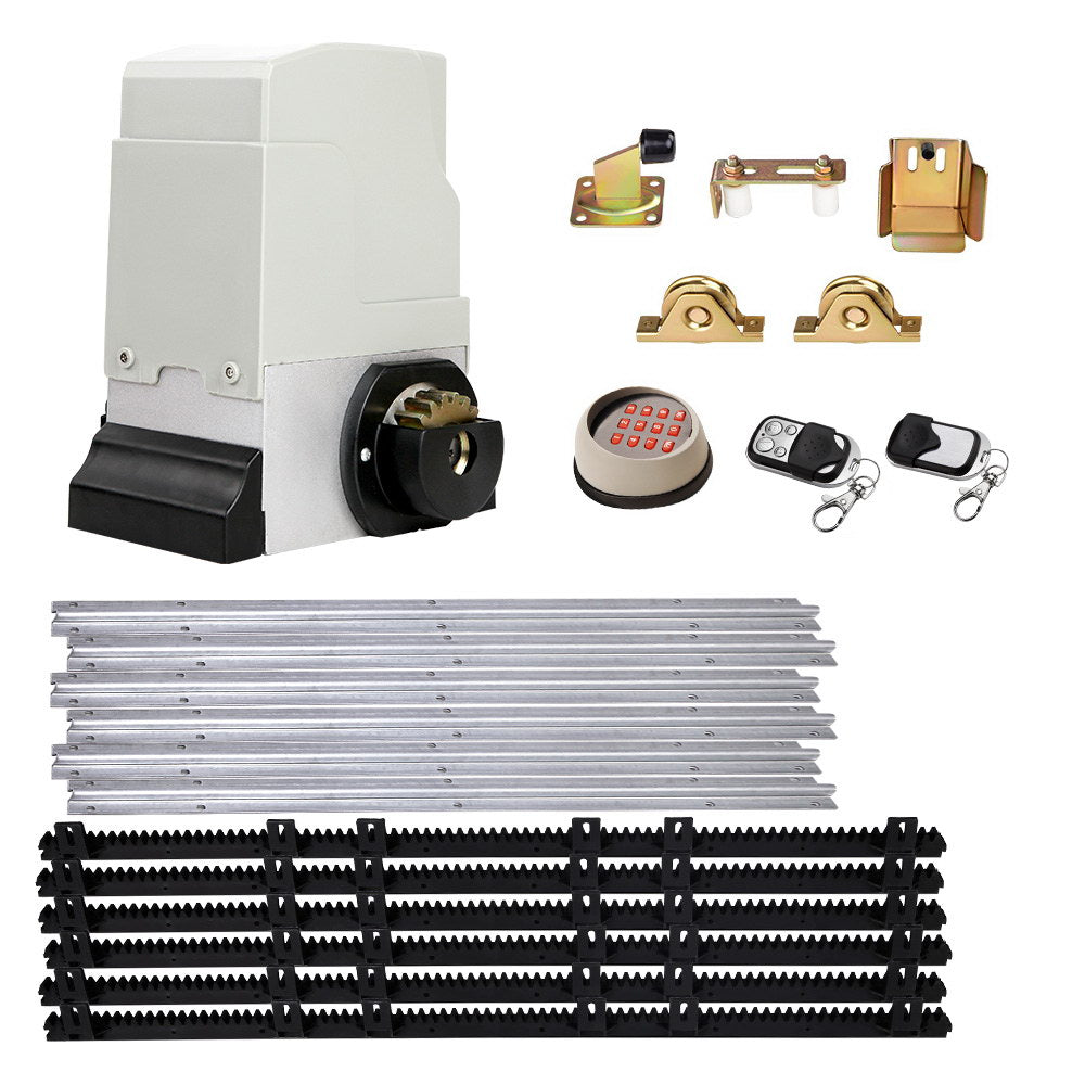 LockMaster Electric Sliding Gate Opener Kit - with Keypad / Remotes ...