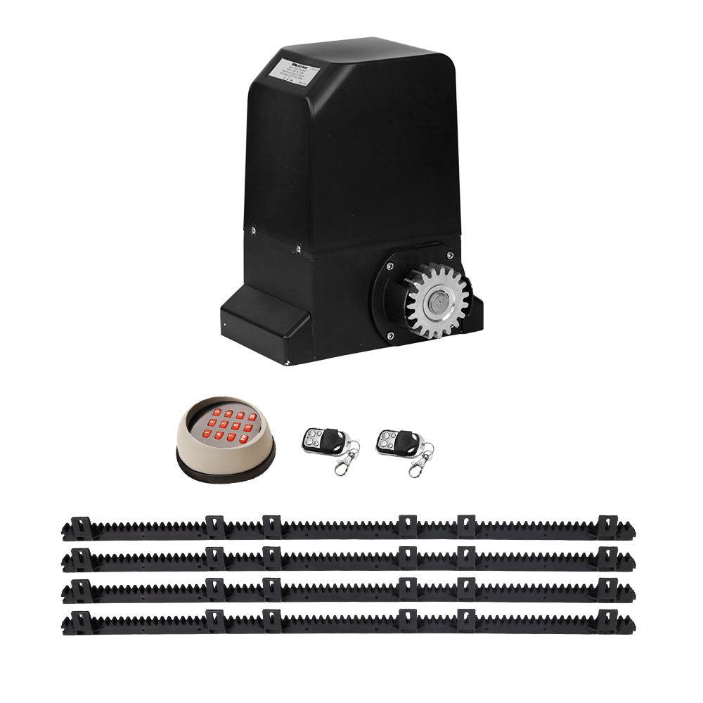 LockMaster Automatic Sliding Gate Opener Kit with Keypad & Remotes - 1 ...