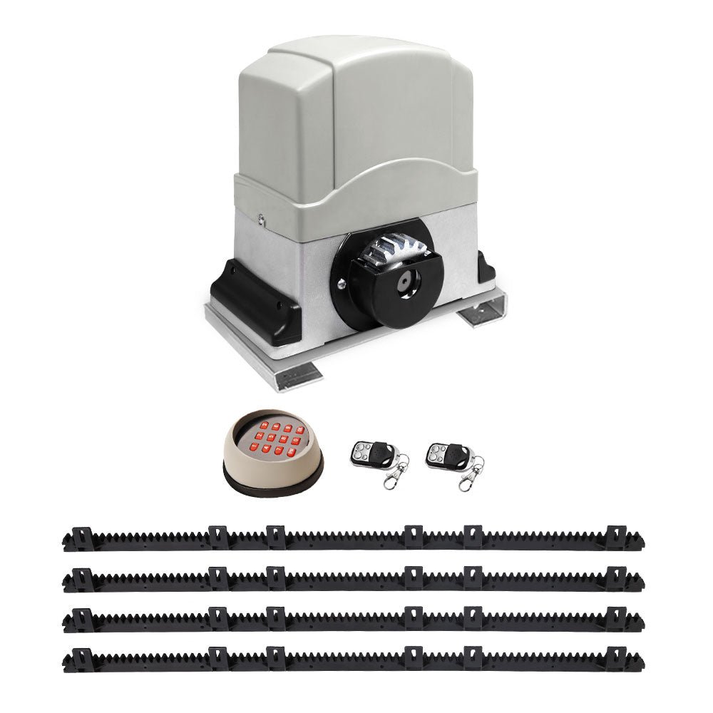 LockMaster Automatic Sliding Gate Opener Kit with Keypad & Remotes - 1 ...