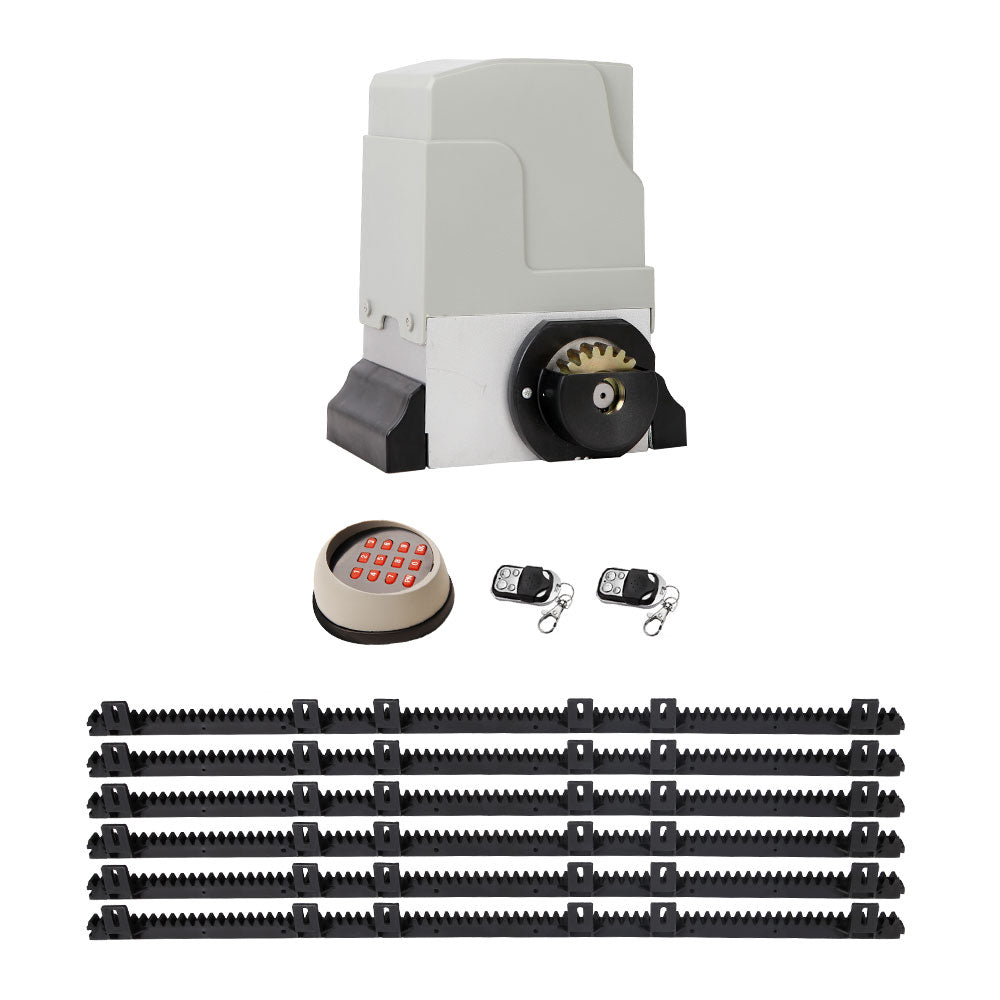 LockMaster Automatic Sliding Gate Opener Kit with Keypad / Remotes - 1 ...