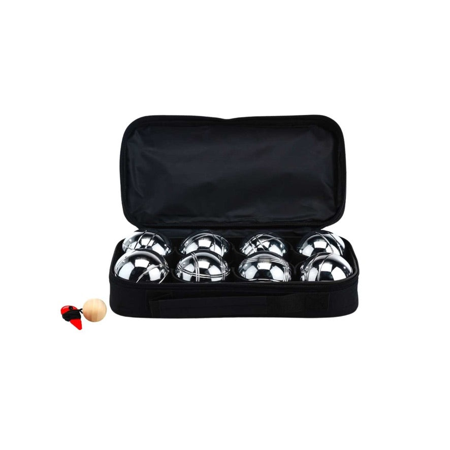 Deluxe 8 Metal Bowls Bocce/Petanque Game Set - Silver – The Best Backyard
