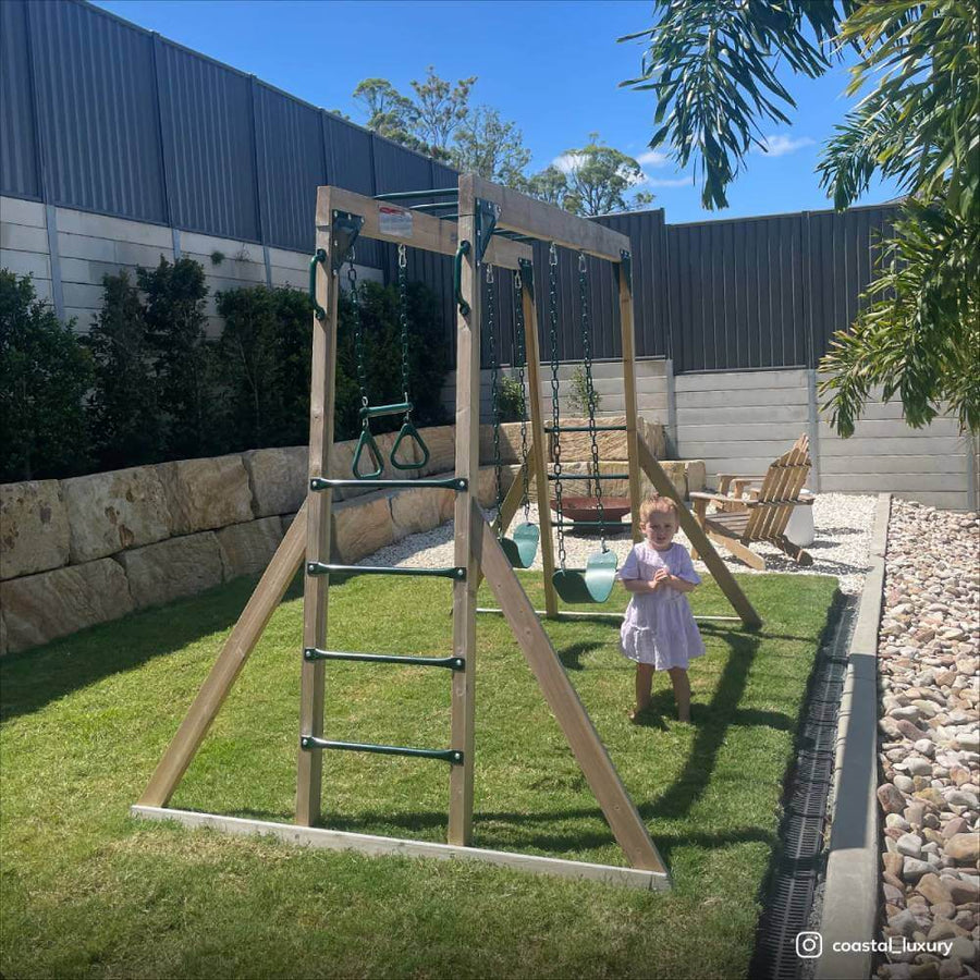 Daintree 2-in-1 Monkey Bars & Swing Set with Acrobat Bar/Trapeze - Lif ...
