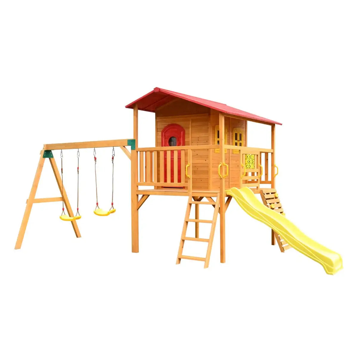 Kidzshack Sweet Shack Cubby House with Swing Set | Lowest Prices | Pick ...