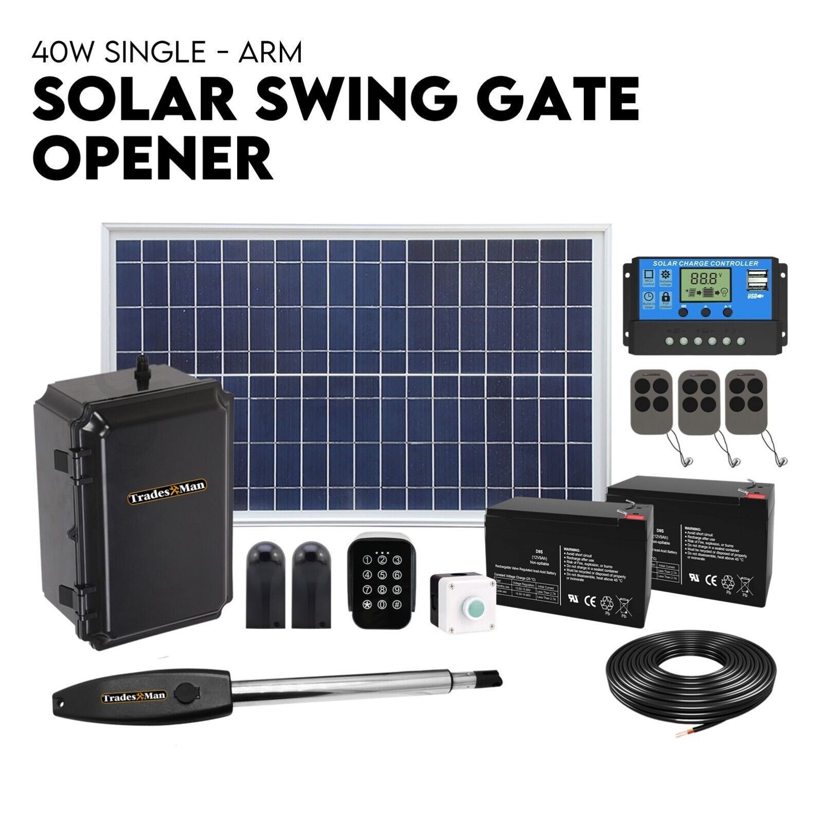 Swing Gate Opener Automatic Full Solar Power Kit Remote Control – The ...