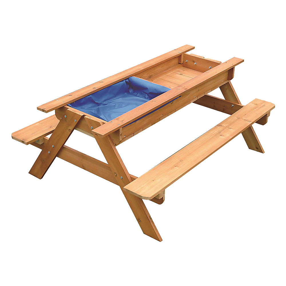 Sand & Water Play - Wooden Picnic Table with Cover – The Best Backyard