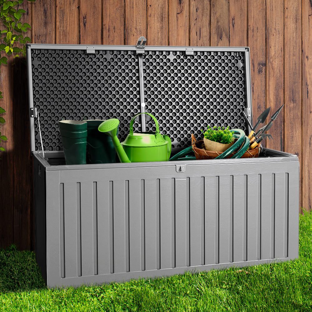 270L Outdoor Storage Box / Bench - Dark Grey – The Best Backyard